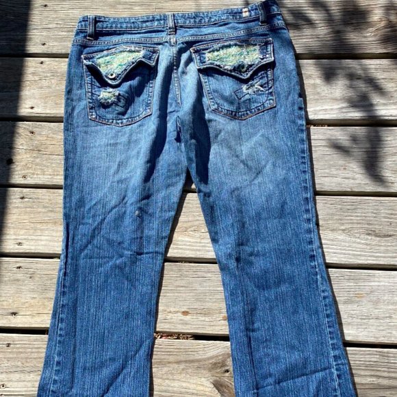 BONGO | Jeans | Bongo Denim Jeans Blue Bootcut Flap Back Embroidered ...